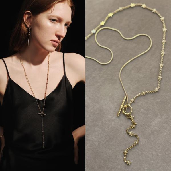 願いを込めた星たちをイメージした＜TINY STAR＞シリーズ。フランス語でお守りを意味するgrigri（グリグリ）のように、身につける人のそばでそっと輝く存在になるようデザインしました。華奢な細いチェーンに星モチーフの連なる女性らしいデザ...