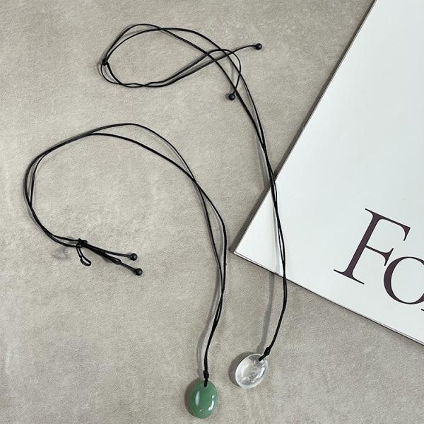 ・素材：コットンコード ,Green Amethyst ＆Matte Onyx / Frost Quartz・サイズ：コードの長さ90cm（結ばず輪にした状態）,トップ2.2cm×1.6cm・付属品：ポーチ・ANNIKA INEZ　アイカイ...