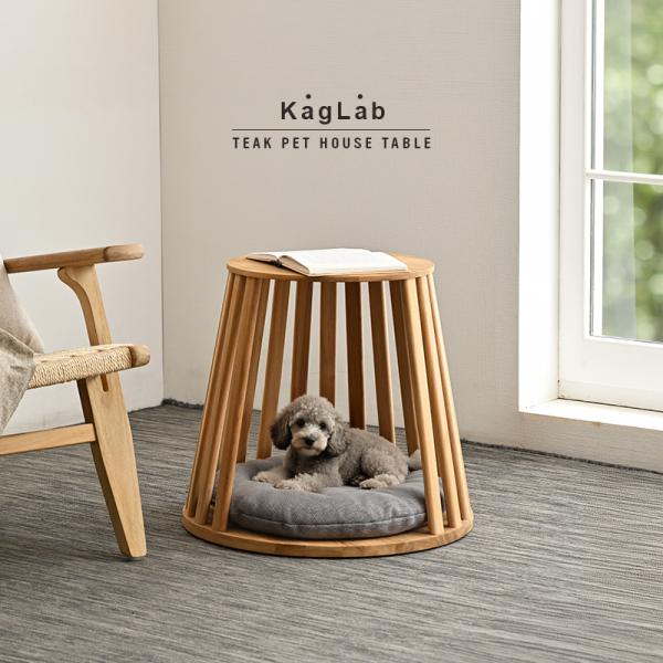 【商品名】KAGLAB チーク ペットハウス テーブル【品番】ETT630RXK【寸法】外寸：（幅）50×（奥行）50×（高）45 cm 重量：約6kg※大きさ、重量、色味、木目の様子等には個体差がございます。【材質】チーク【塗装】ソープ仕...