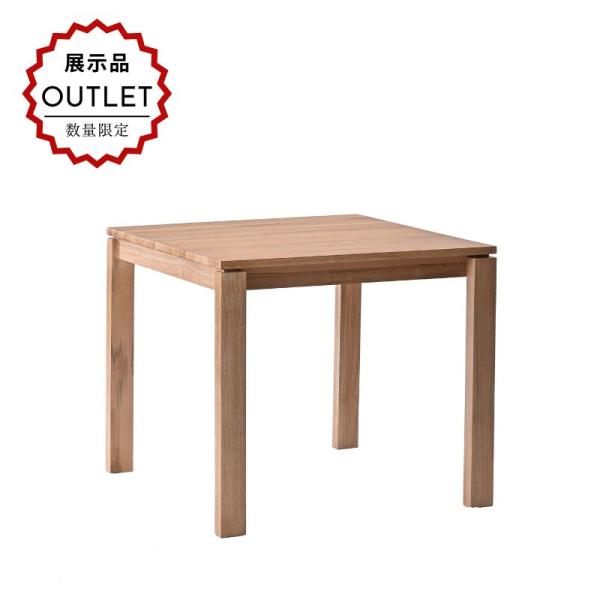 【商品名】【展示品アウトレット】チーク ダイニングテーブル幅80cm【単品】【品番】T310XP【寸法】外寸：（幅）80×（奥行）80×（高）72 cm重量：約20kg※大きさ、重量、色味、木目の様子等には個体差がございます。【材質】チーク...