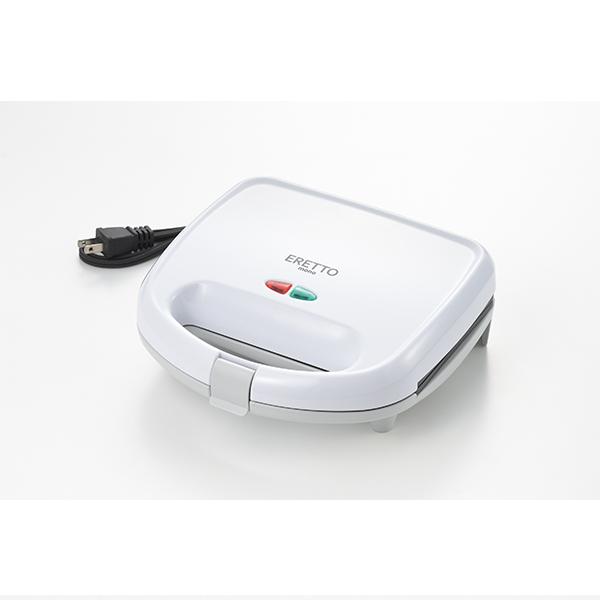 ERETTO“mono”　ホットサンドトースター・ダブル(ET-111)自宅で簡単に本格的なホットサンドが作れます！一度に２枚焼けるダブルタイプ。プレートの型でセパレート。具をしっかり包み込みます。内面はパンがくっつきにくいふっ素加工。汚れ...