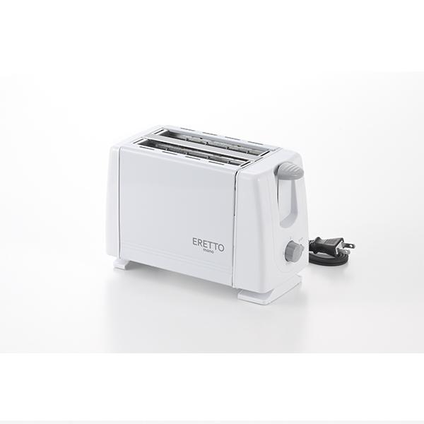 ERETTO“mono” ポップアップトースター (ET-112)ダイヤルで焼き加減を調節できます！焼きあがるとポンと飛び出すポップアップ式。食パンは6枚切、8枚切に対応しています。ホワイトカラーでシンプルなトースターです♪【商品仕様】サイ...