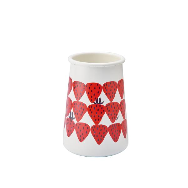 プルーン ホーローツールスタンド あかいちご(PTS-201)散らかりがちなキッチンツールをかわいく収納！鮮やかでおおぶりなイチゴにキュン。おうちでの生活に彩りと楽しさを添えるplune.（プルーン）のデザイン。鮮やかで大きなイチゴがおいし...