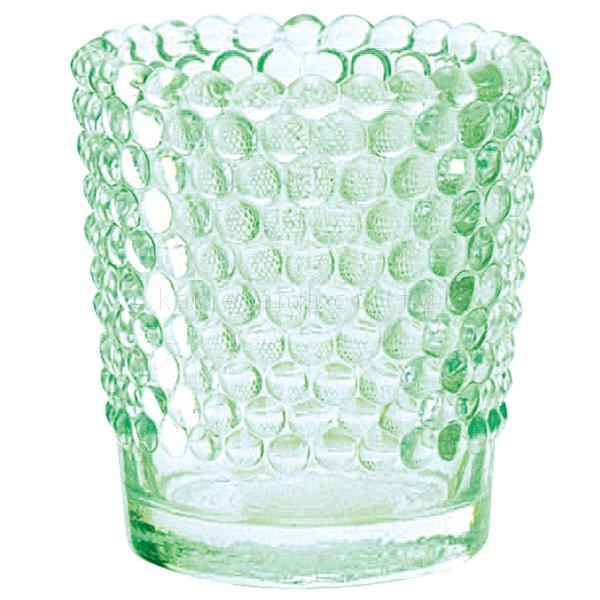 サイズ：φ57×Ｈ64ｍｍ最小内寸：約Φ48mm色：エメラルド備考ネコポス不可商品です。クリアカップティーライトのキャンドルにピッタリのサイズ。