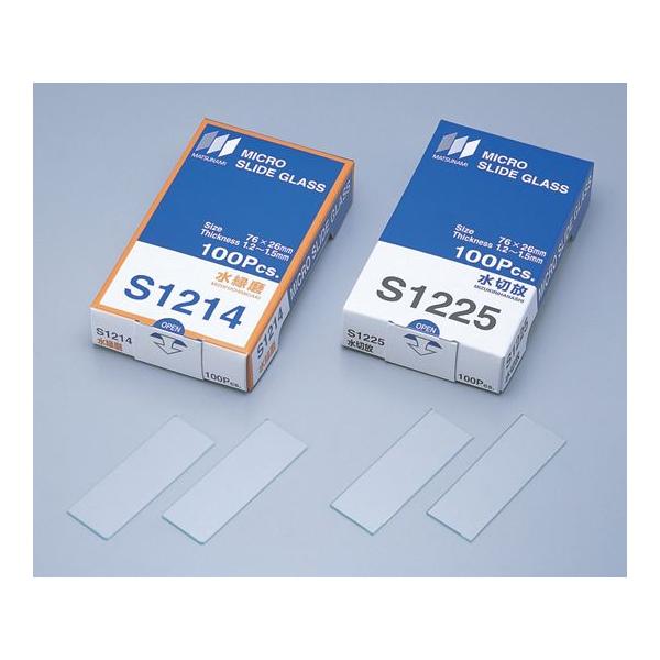【特徴】●高品質の板ガラスを用いて加工しています。【仕様】●型番：S1225●脱脂洗浄：未洗浄●タイプ：切放●幅×長さ：26×76mm●厚み：1.2〜1.5mm●入数：1箱（100枚入）