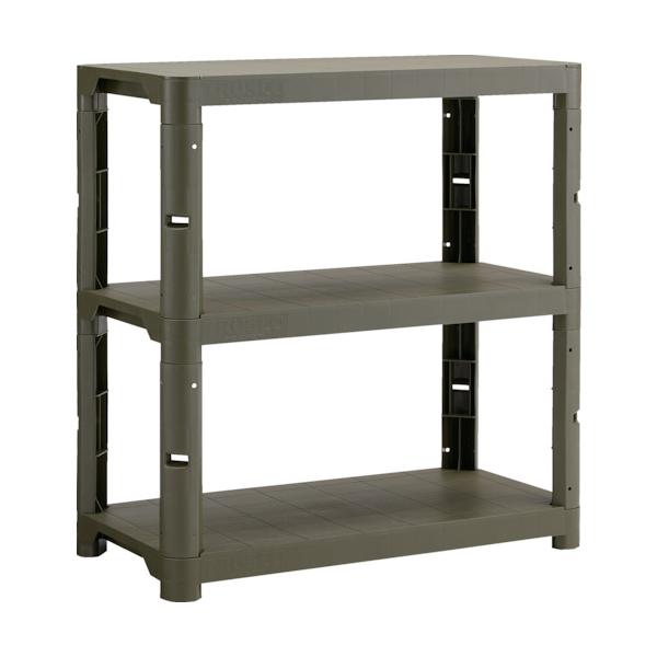 【特長】●脚は棚板内にワンタッチで収納可能です。●（棚1枚につき脚4本収納可能)●脚部には倒れ対策としてボルト固定用の穴を設け、棚長辺・短辺各々隣との連結ができます。●棚板表面にシボ加工をほどこし、荷物のズレを防止します。●脚側面、棚板側面...