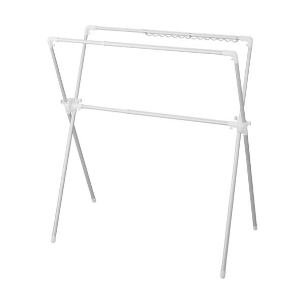 【特長】●軽量で見た目も良質なアルミパイプ仕様です。●室内仕様に特化した軽量コンパクトサイズです。●布団を掛けやすく、地面に着きにくいしっかり干せる高さ設定です。●工具不要の簡単組立です。