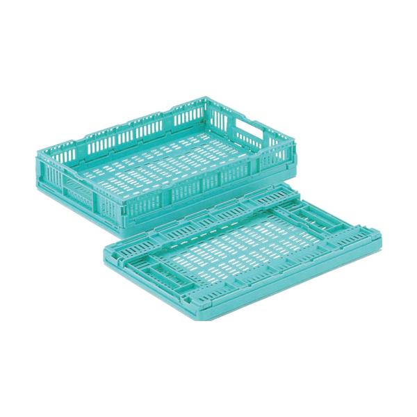 【特長】●薄型、メッシュタイプの折りたたみコンテナです。●通気性、洗浄性に優れたコンテナです。●底面はメッシュです。●側面４コーナーでロックします。●折りたたむと高さ１／３〜１／５になります。【用途】●農産物の流通・保管・店舗展示用。●段ボ...