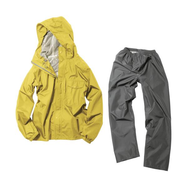 【特長】●軽量・透湿素材のレインスーツです。●視界を妨げないセーフティーフード仕様。