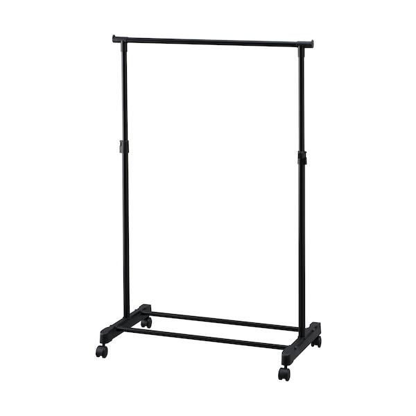 【特長】●ブラック塗装仕上げでインテリアに馴染みやすいパイプハンガーです。●安定感抜群で、たくさん掛けられます。●ハンガーパイプの高さは約87.5〜150cmの間で、無段階調整可能です。●服の丈に合わせて、ストッパーをゆるめて伸縮させ、高さ...