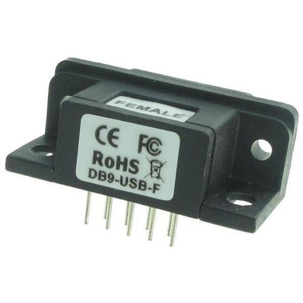 ●入数：1個●寸法：30.8mm x 19.8mm x 11.5mm●メスコネクタ●動作供給電圧：5V●動作供給電流：30mA●最高動作温度：+85℃●最低動作温度：-40℃●USB-シリアルDE9モジュール●既存のDE9コネクタ(メス)を...