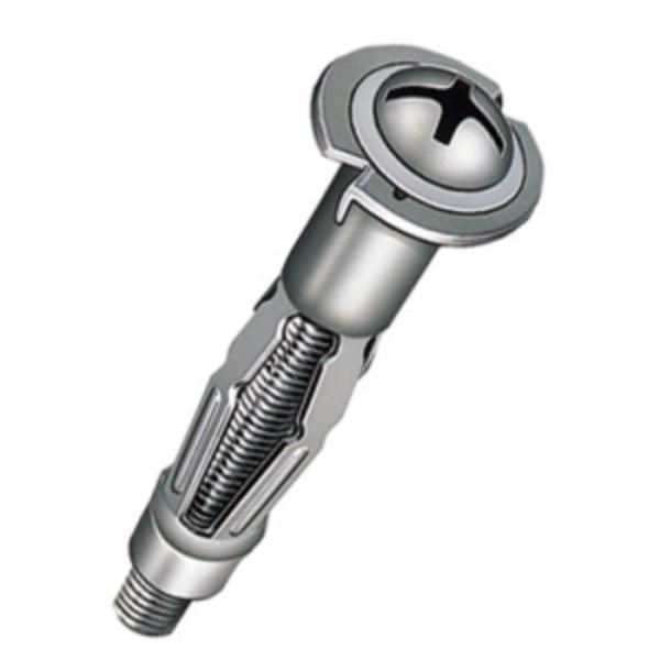 【特長】●新建材石膏ボード中空構造壁にあらゆる中空壁面への器具の取りつけに●ステンレスタイプ●少量パックでお求めやすい●傘が開いてガッチリ固定●合板壁面に通信器具、分電盤、スイッチ盤、棚受などの取りつけに●適用板厚：10-16mm●ボルト径...