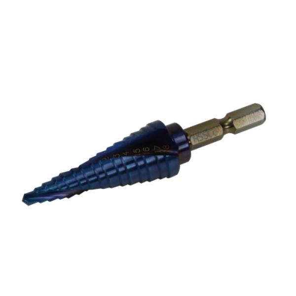 【特長】●様々なサイズに対応！1ｍｍ刻みでスムーズに穴あけ●窒化チタンコーティングコバルトハイス●切りくずの排出がスムーズな スパイラルタイプ●充電ドライバー対応の六角軸シャンク(6.35mm)●電動工具は回転タイプ専用●有効切削能力　鉄板...