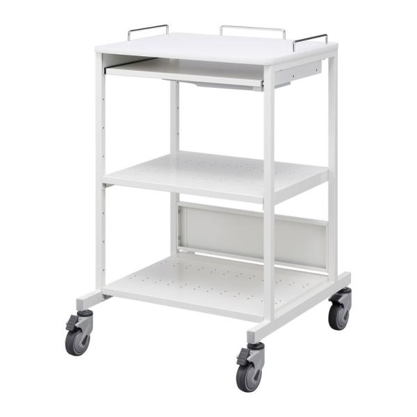 【特長】●立ち作業のパソコン、機器操作に最適なラック●立ち作業に最適なハイスタンドラックです。●検査機器、操作機器、レーザープリンターなど一式を収納し、移動させて使用できるラックです。●重心位置が高くなった際、段差などを乗り越える場合は転倒...