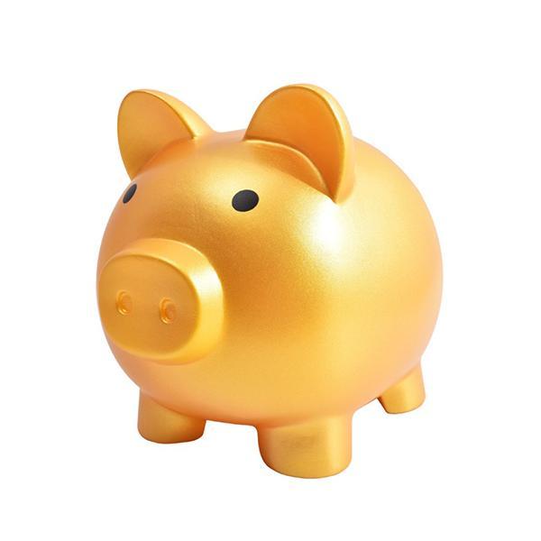 【商品説明】・かわいい金のブタの貯金箱です。インテリアとして飾ることもできます。・大き目のスリットで500円玉も貯金できます。・弾力性のある樹脂素材で大変丈夫で落としても割れません。【商品仕様】カラー：ゴールド