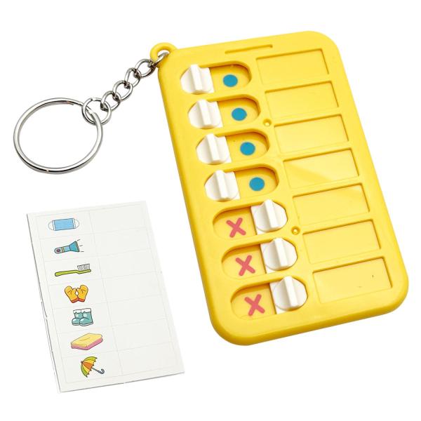 【商品説明】・忘れ物チェッカー チェックリスト付きタグ・毎日目で確認・吊り下げ式 玄関・カバンに取り付け可【商品仕様】製品寸法：5.8×10Ccm材質：ABS