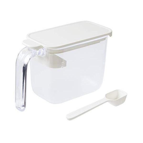 マーナ K736W ホワイト スプーン付き 調味料入れ キッチン収納 グッドロックコンテナ 湿気防止 パッキン付