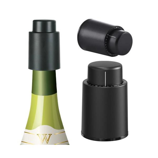 【商品説明】・素早く瓶の中の空気を抜き出して真空状態にさせ、ワインの酸化を最小限に抑えます。・優れた品質。・簡単操作。・開封日に目盛りを設定しておけば、保存期間がわかります。【商品仕様】カラー　ブラックワインストッパー 真空状態 ワイン 酸...