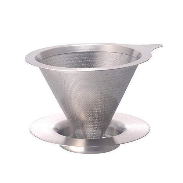 ハリオ DMD-01-HSV  ヘアラインシルバー ダブルメッシュメタルドリッパー 1-2杯用 HARIO