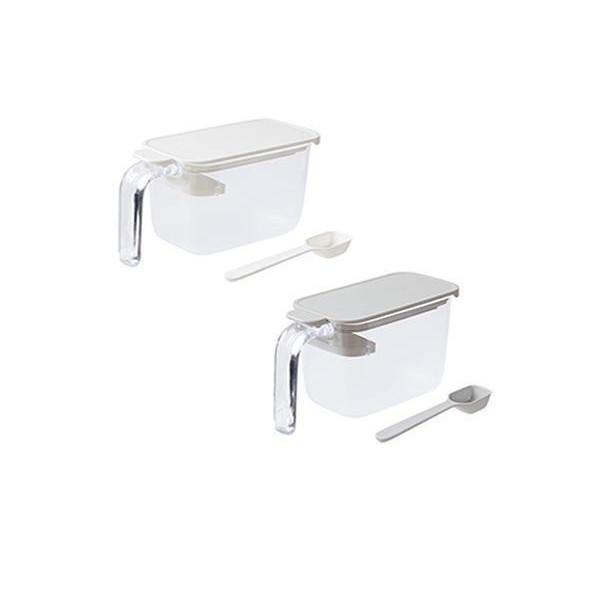 マーナ K736W K736GY ホワイト グレー ２色セット スプーン付き 調味料入れ グッドロックコンテナ パッキン付