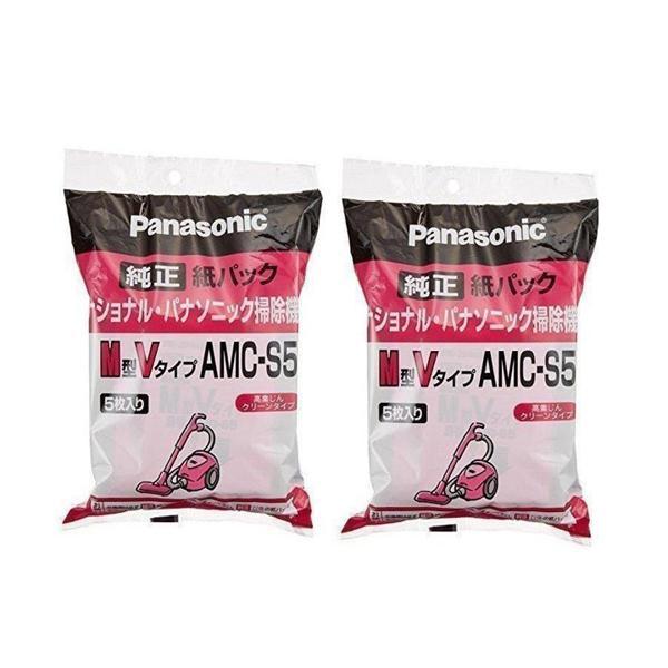 2個セット パナソニック 交換用紙パック AMC-S5 M型Vタイプ 5枚入 AMCS5 PANASONIC 純正