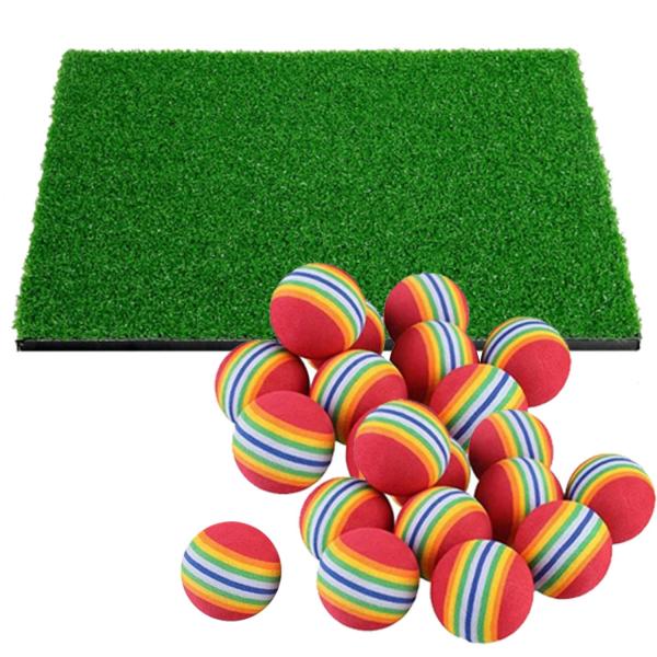 【商品説明】・ゴルフ練習用ボールとマットです。・ボールにはカラフルなラインがあるためパターでの回転の確認が可能です。・大きさも実際のゴルフボールとほぼ同じです。・ボールの芯をとらえる感覚を掴むのに最適です。・付属マットは厚さ1cmのEVA製...