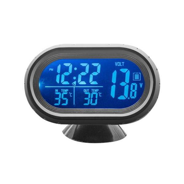 【商品説明】時計、車内外気温度計、バッテリー電圧計、アラームの4つの機能を一つに！12V/24V車対応なので、トラック、バスなどの大型車にも取り付けが可能です。車中泊や長距離運転であると便利な車載時計が登場！ダッシュボード部分に取り付けてい...