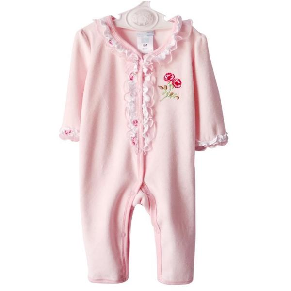 【メール便発送OK】【素材】80%コットン  20%ポリエステル 秋、冬向け。【詳細】暖かいベロア地のカバーオール/ロンパースです。。【メーカー】Vitamins Baby 欧米向け商品 made in china※メール便発送可（代引き・...