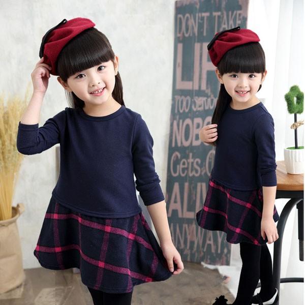 【メール便発送OK】【素材】シャツ：外側コットン100％　内側ポリエステル。スカート部分：ポリエステル（起毛・秋冬向け素材）【詳細】シックなワンピースです。しっかりした生地で、ちょっとしたお出かけや、通学にもお勧めです。※こちらの商品は通常...