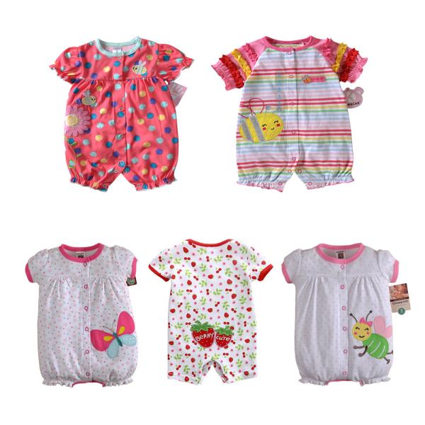 カバーオール・ロンパースの見切り品です。コットン100%　輸入品です。見切り品、サイズ不揃い在庫処分品のため、柄はすべて当店のお任せとなります。不良品以外の返品・交換は一切受け付けておりません。 予めご了承ください。※表示価格は1枚の値段に...