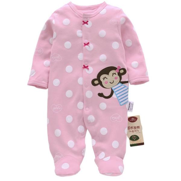 【メール便発送OK】【素材】コットン100%　春秋向け素材【詳細】綿100%のカバーオール/ロンパース。足付き。【メーカー】Ingidis チャイナライセンス made in China。【サイズ展開】3M(3ヵ月)　6M(6ヵ月)　9M(...
