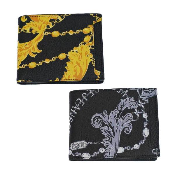 ■ VERSACE JEANS COUTURE ヴェルサーチェ ベルサーチ ヴェルサーチ ジーンズ　芸能人 メデューサメンズ　レディース　新作　レア　軽量 二つ折り財布 メンズ  薄い　プレゼント　高校生　新社会人　ポケット　コンパクト　定...