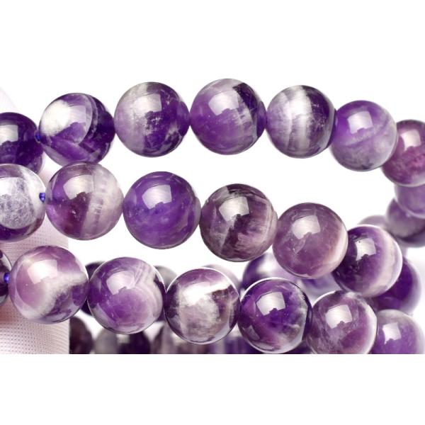 【材質】ケープアメジスト 10.5mm 産地：ブラジル【サイズ】約10.5mm(±0.5mm)【腕周り】約15.5cm(伸縮性あり)【重さ】約29g【特徴・意味】アメジスト自体のお色味が濃く、特有のレース模様をはっきり確認することができます...