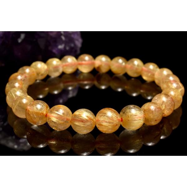 【材質】ゴールドルチルクォーツ 7.5mm 産地：ブラジル【サイズ】約7.5mm(±0.5mm)【腕周り】約15cm(伸縮性あり)【重さ】約15g【特徴・意味】透明度も高めで内包をしっかりお楽しみいただくことができます。ゴールドカラーはなん...