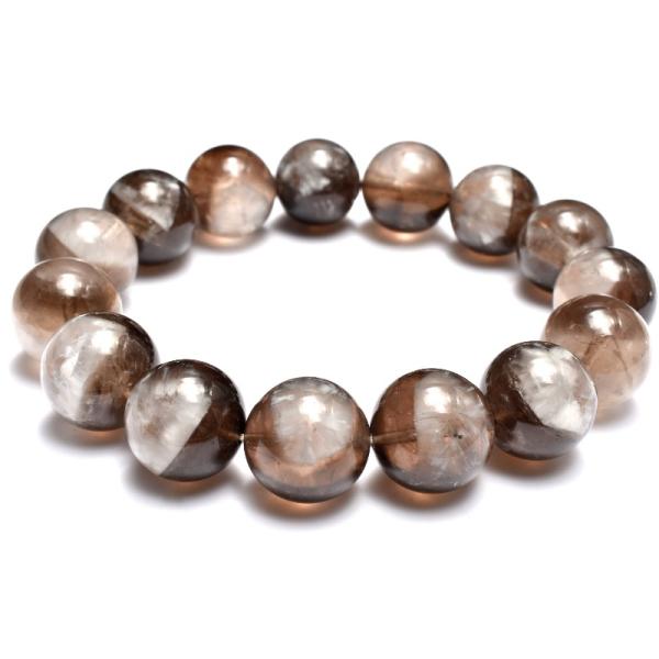 【材質】ブラックオーラライト23 15-15.5mm 産地：カナダ【サイズ】約15-15.5mm(±0.5mm)【腕周り】約18.5cm(伸縮性あり)【重さ】約79g【特徴・意味】希少なオーラライト23を入荷いたしました！ブラックの統一カラ...