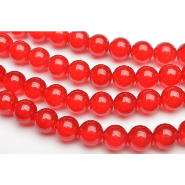 【材質】レッドジェード 10mm レッドカラーのジェード（天然クォーツァイト）ラウンドビーズです。