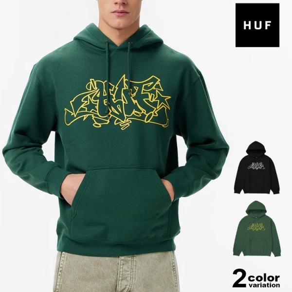 [ブランド]HUF(ハフ)[アイテム]OUTLINES PULLOVER HOODIE[素材]コットン80％、ポリエステル20%【コメント】HUF OUTLINES PULLOVER HOODIE のご紹介です。フロントに大胆なアウトライン...