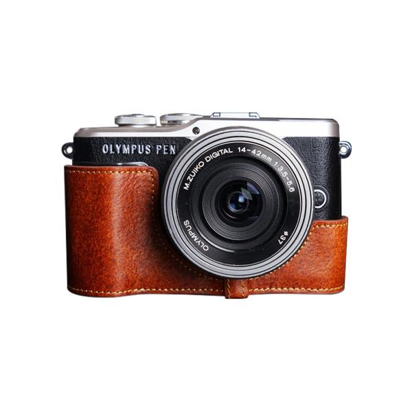 【TP Original社認定　正規輸入品】『OLYMPUS PEN E-PL9 用 おしゃれ本革カメラケース』TP Original/ティーピー オリジナルTPCH-OEPL9BRLeather Camera Case PEN E-PL9...