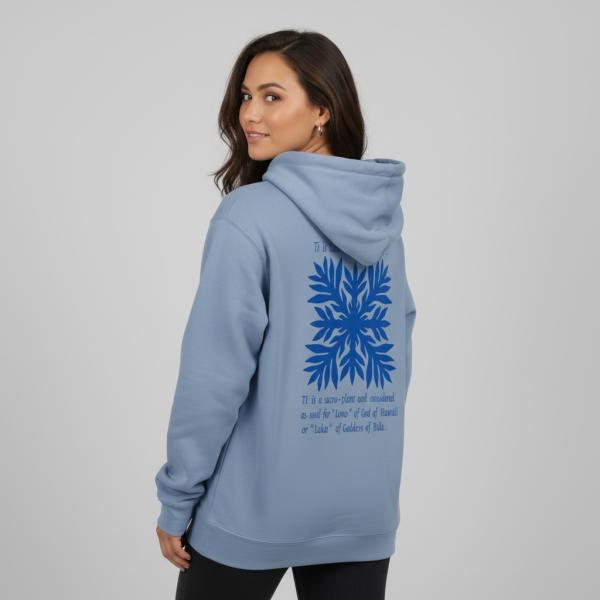 ラウレアハワイ定番オリジナルスエットパーカー、春＆秋一番のオススメ商品で〜す♪素材は綿１００％ 　裏はパイル地です♪背中には大きなティリーフのモチーフと英文で説明を入れました！Ti is known as "Ki" by Hawaiian....