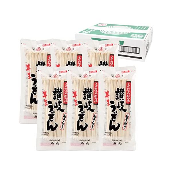 内容量:300g×6入りカロリー:半生うどん100ｇあたり307kcal原材料:小麦粉、澱粉、食塩商品サイズ高さ×奥行×幅:214mm×290mm×83mm