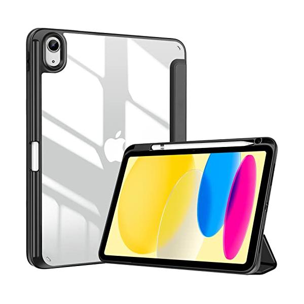 ? 対応機種：iPad 第10世代 2022発売 10.9インチモデル番号：A2696 A2757 A2777他のモデルには対応しません。 ご購入前にモデル番号をご確認いただきます。? 透明でつや消しのPCバックカバーはアイコンを表示し、i...