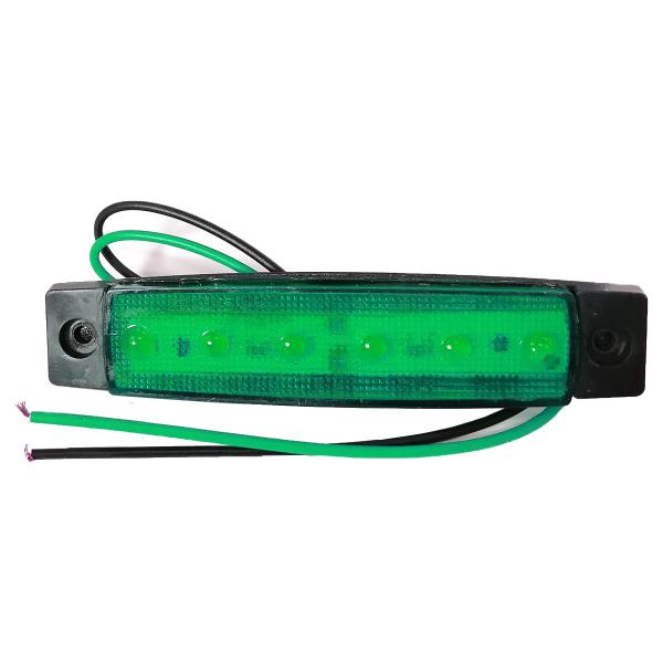 ・商品内容：LEDサイドマーカー 6連（固定用両面テープ及びビス付）・寸法：96mm×20mm×10mm・重量：0.015kg・電源ケーブル：25cm・LED数：6・電圧：24V・備考：完全防水ではない為、また衝撃時の落下防止等にマスキング...