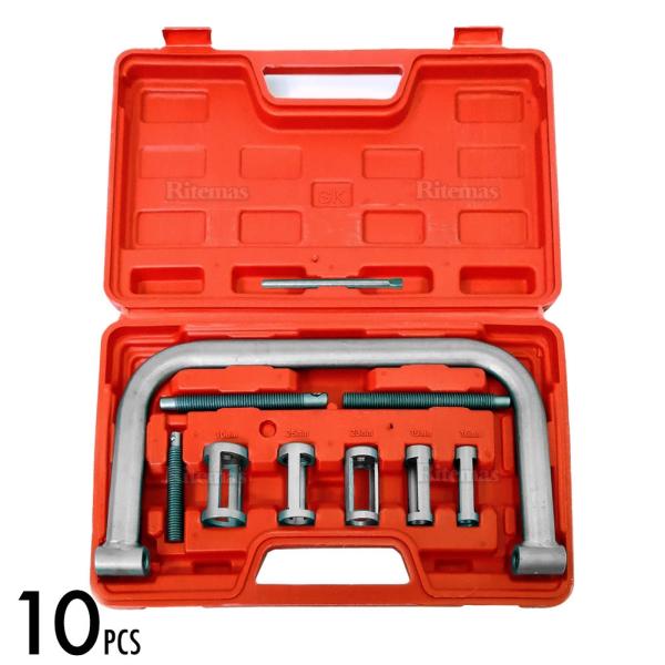 ■商品内容バルブスプリングコンプレッサーセットです。愛車のバルブ交換時に大活躍です！ワンタッチで取り替え可能なアタッチメントが作業をスムーズに！！クランプの範囲内であれば、車のエンジンでの使用も可能です。スクーター、大型オートバイ、車までと...