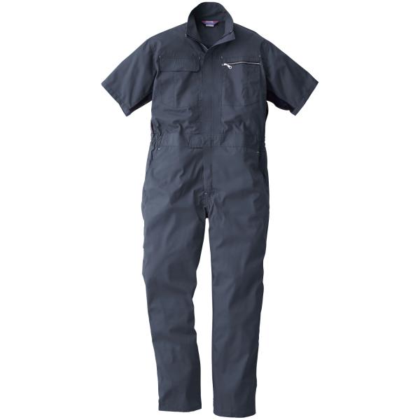 生地・混率/ポリエステル65％、綿35％目付量：150ｇ/m2カラー：チャコールグレーサイズ：4Lサイズ参考身長：175cm以上胸囲：137cm　肩幅：55cm総丈：163cm　袖丈：27cm胴囲：114cm　  股下：78cm■脇にメッシ...