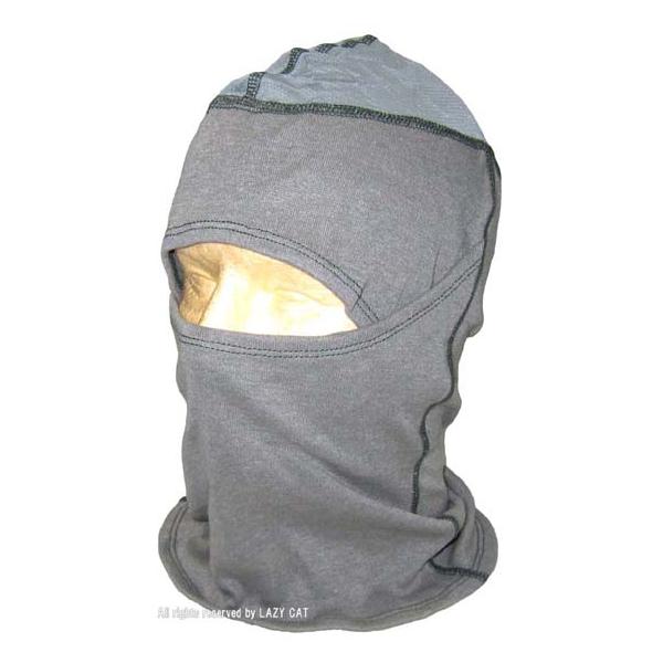 米陸軍用難燃性ライトウエイト バラクラバ。（目出し帽）　独自のデザインで容易に口周りが下げられ、水分補給や会話が楽に行えます。また、逆に頭頂部だけ後部に落とし、ネックゲーターとしても使えます。頭頂部はメッシュの一枚仕立てですが、それ以外は海...