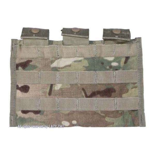 ３ヵ所に仕切られ２本ずつ計６本のＭ４マガジンを収納可能な米陸軍用ポーチです。PALSテープにより、MOLLEシステムのアサルトパックやベスト等、様々な場所に装着出来ます。また、前面のＰＡＬＳテープに、更にポーチを装着可能新品。米国製　製造メ...