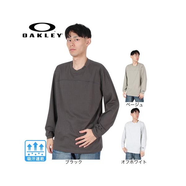 オークリー OAKLEY スーパースポーツゼビオ ゼビオ Super Sports XEBIO スポーツカットソー 長袖Tシャツ Men's Mens メンズ めんず 男性 スポーツアパレル スポーツウェア 長袖 トップス 黒 ブラック 吸...