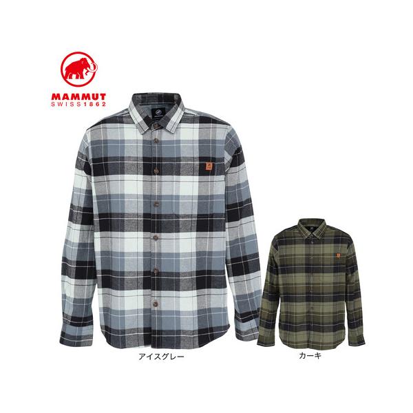 2025年秋冬モデル 2025fwmodel マムート MAMMUT エルブレス ヴィクトリア ビクトリア Victoria L-Breath トレッキングウェア トップス 長袖 シャツ チェックシャツ ネルシャツ カジュアル アイスグレー...