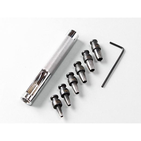 ■型番：C28191■商品名：交換式ハトメ抜きセット■サイズ：2.0、2.5、3.0、3.5、4.0、4.5mm■内容：6サイズ入り■メール便について：メール便（220円）対応商品です。■発送予定目安：4日以内（日祝日は除く）■JANコード...