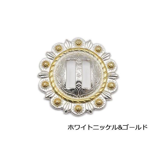 ■型番：PI7828-21■販売価格：627円（税込）　　/　　570円（税抜）■商品名：スライドコンチョ ベリー■色：ホワイトニッケル&amp;ゴールド■サイズ：φ38mm、穴幅13mm■内容：1ヶ■メール便について：メール便（220円）...